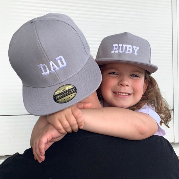 Matching Adult Grey Snapback - Little Snapbacks Pty Ltd
